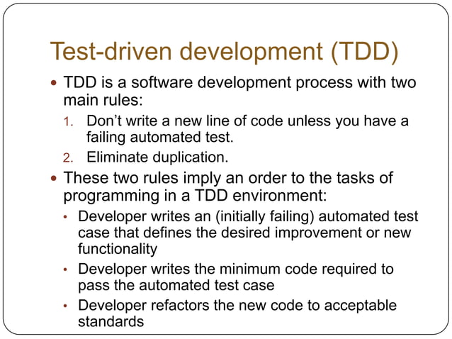Test-driven development and Umple | PPT