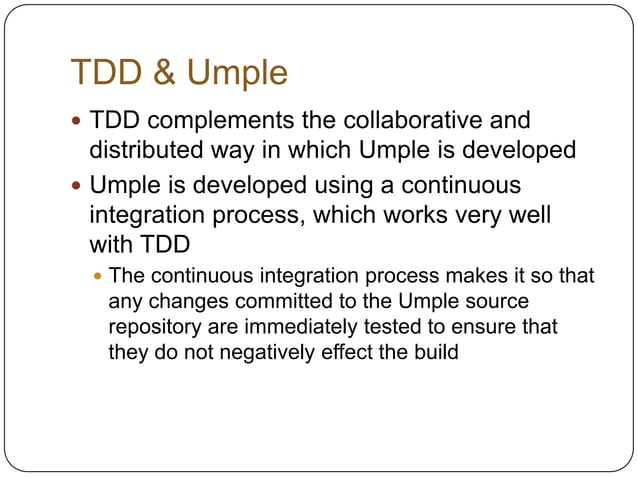 Test-driven development and Umple | PPT