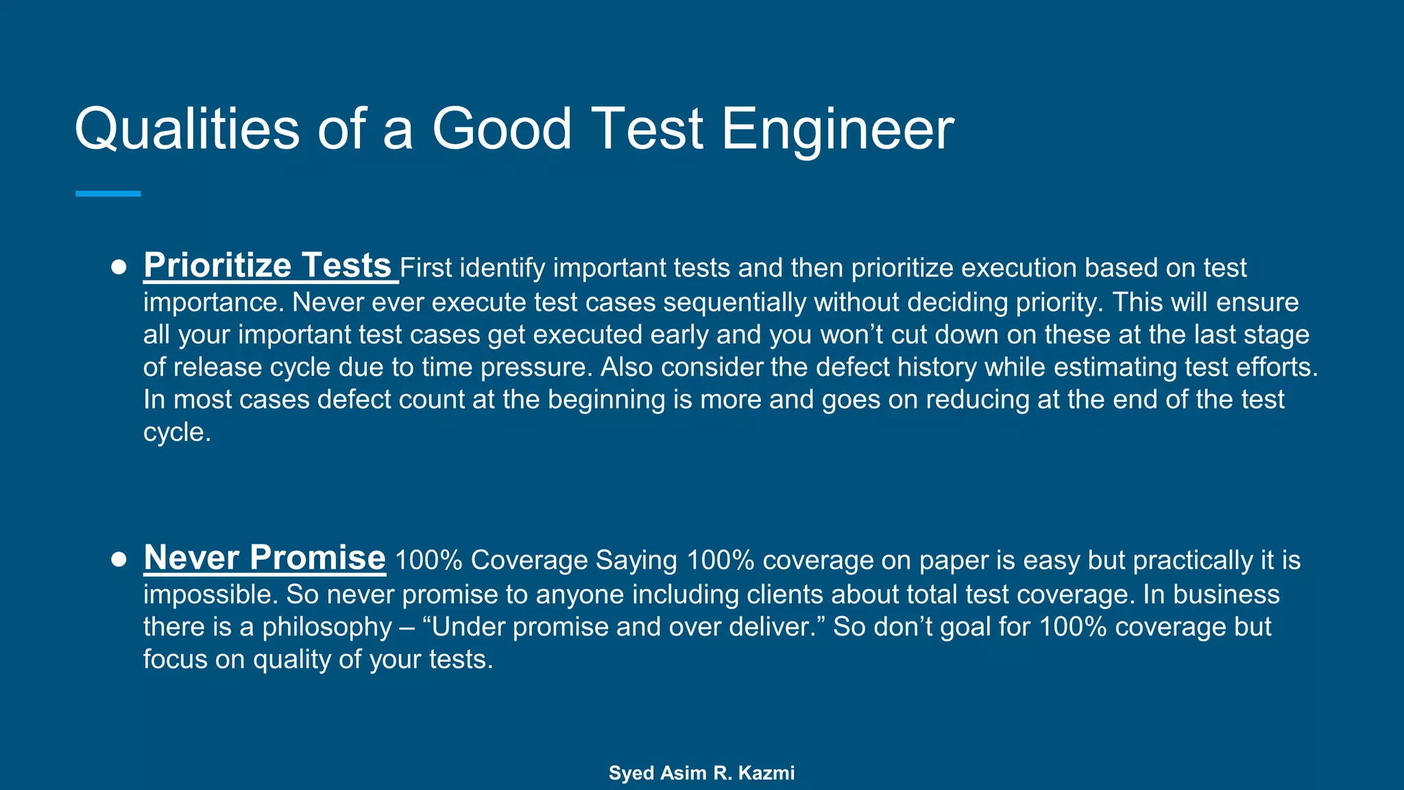 Software Test Engineering - A guide to becoming successful tester | PPT