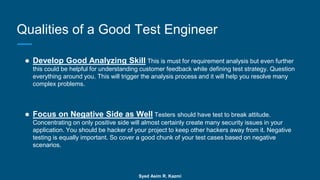 Software Test Engineering - A guide to becoming successful tester | PPT