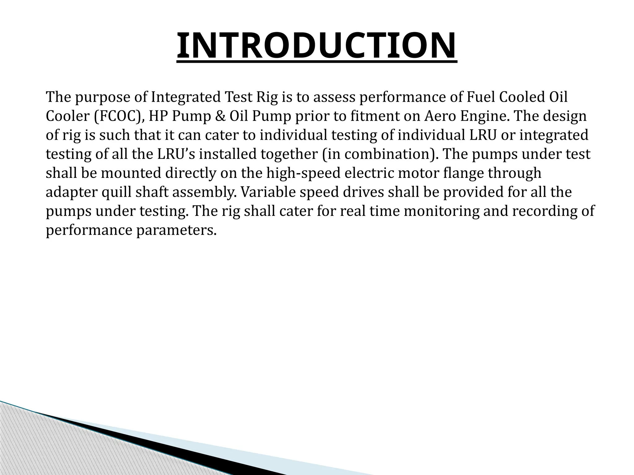 TEST EQUIPMENT FOR PUMP AND FUEL COOLERS | PPT