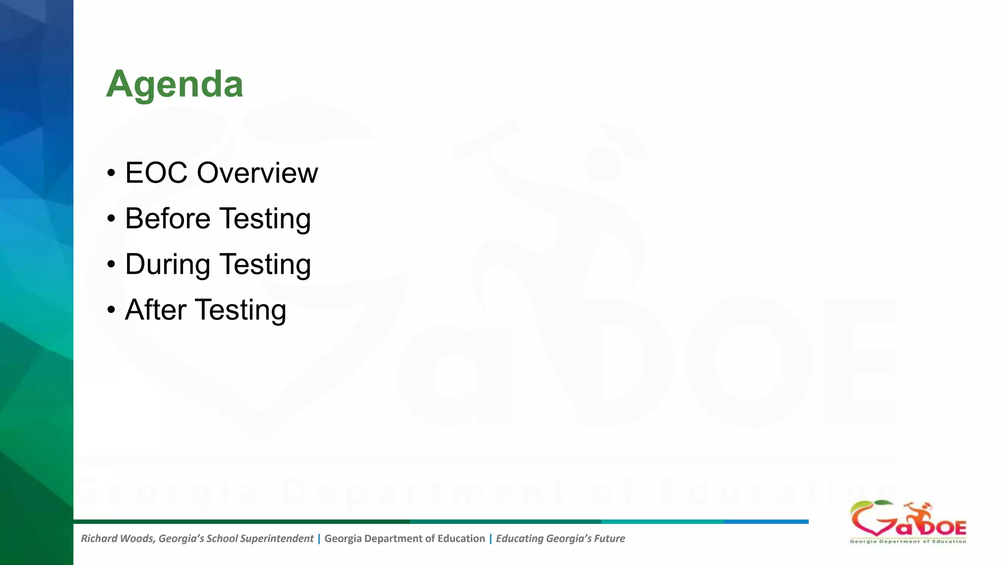 GA Milestone Test examiner-training pre-admin | PPTX