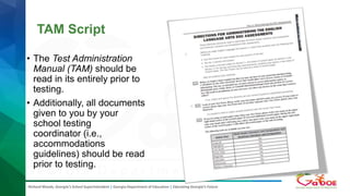 GA Milestone Test examiner-training pre-admin | PPTX