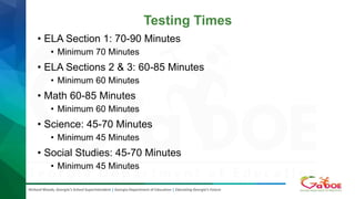 GA Milestone Test examiner-training pre-admin | PPTX
