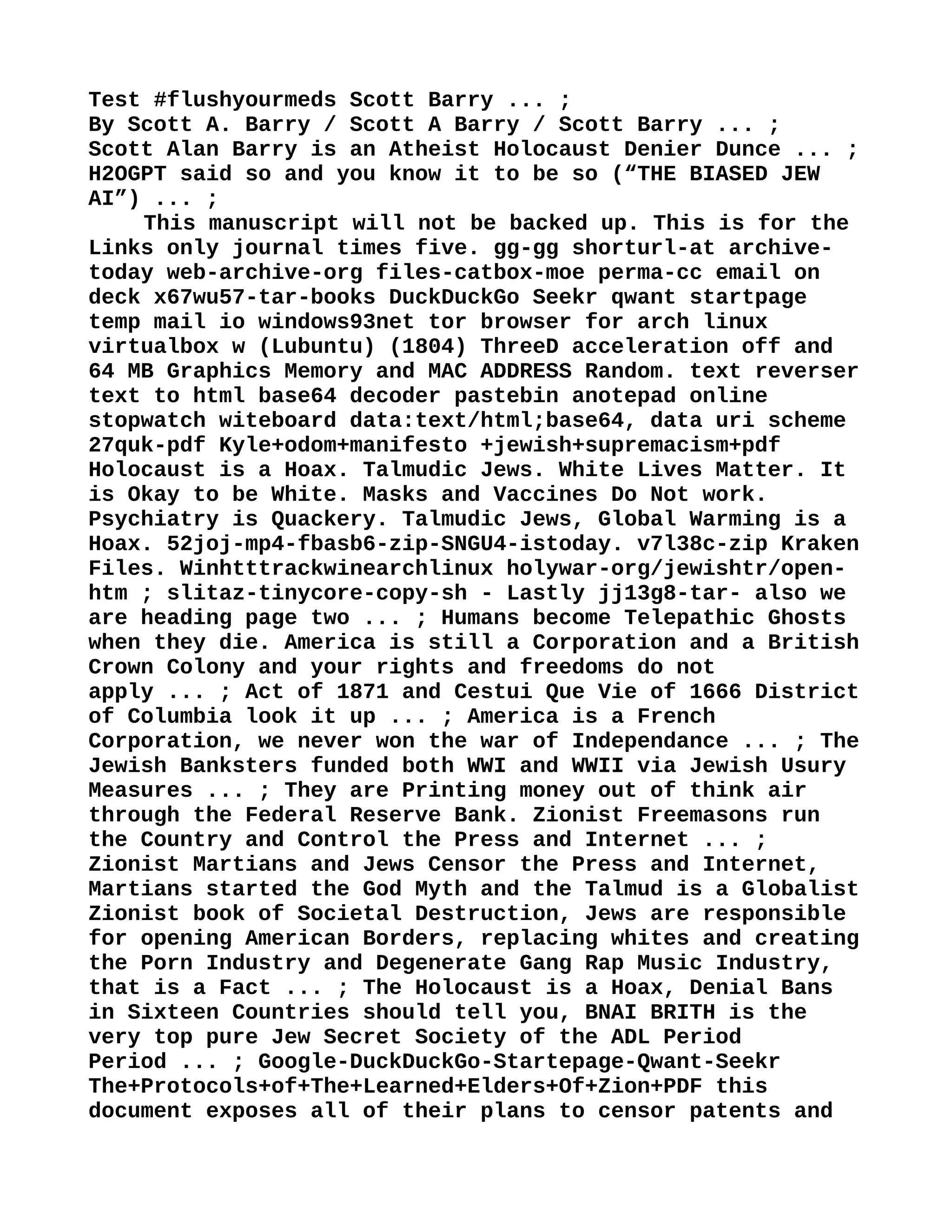 The Test #flushyourmeds Scott Alan Barry | PDF