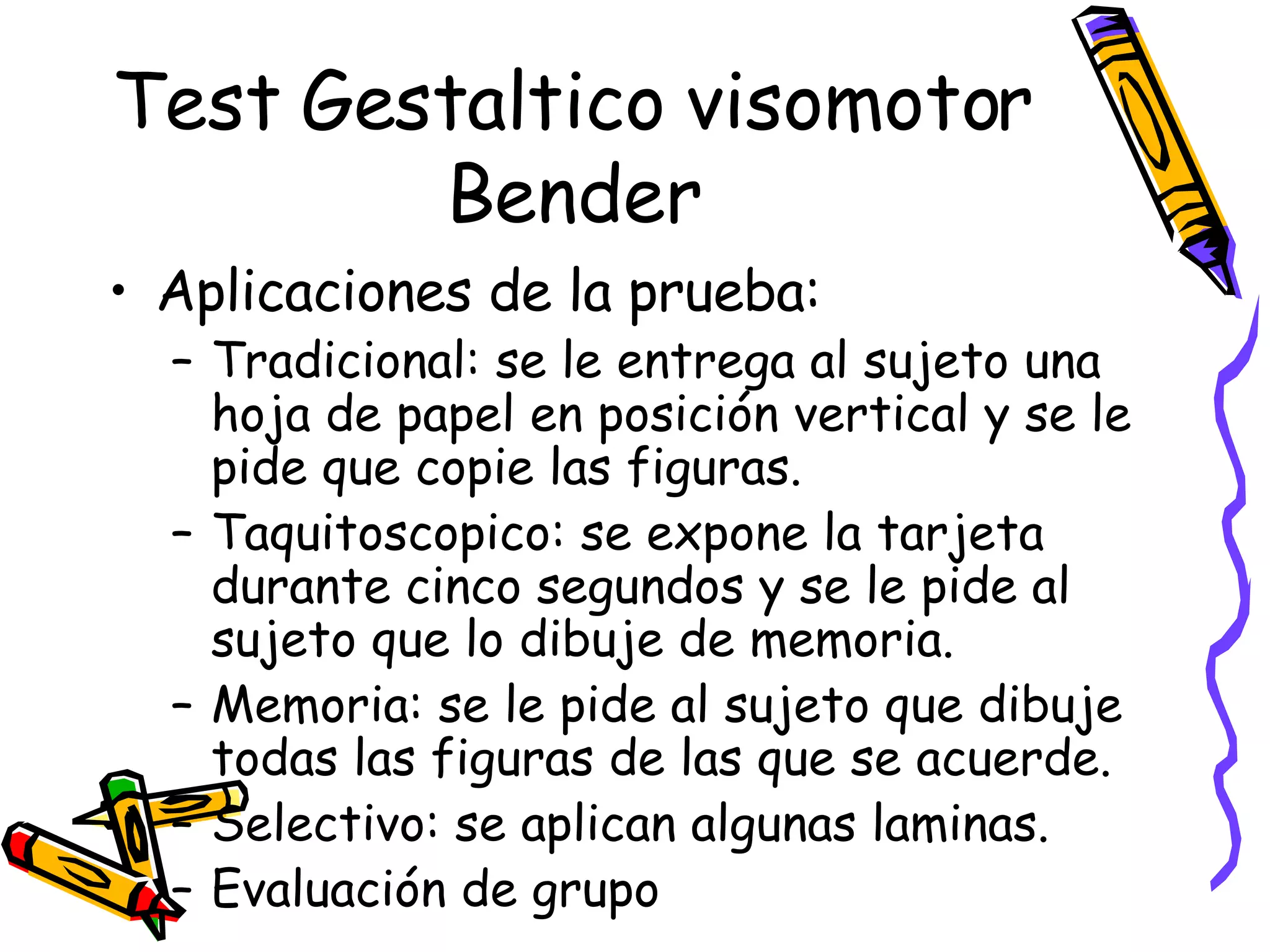Test Gestaltico Visomotor Bender Ii | PPT