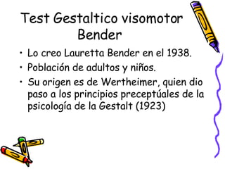 Test Gestaltico Visomotor Bender Ii | PPT