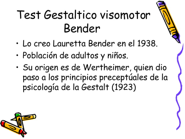 Test Gestaltico Visomotor Bender Ii | PPT