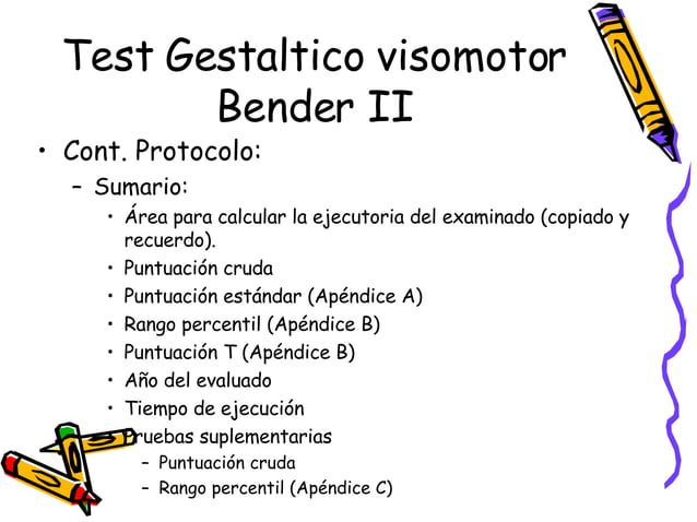 Test Gestaltico Visomotor Bender Ii | PPT