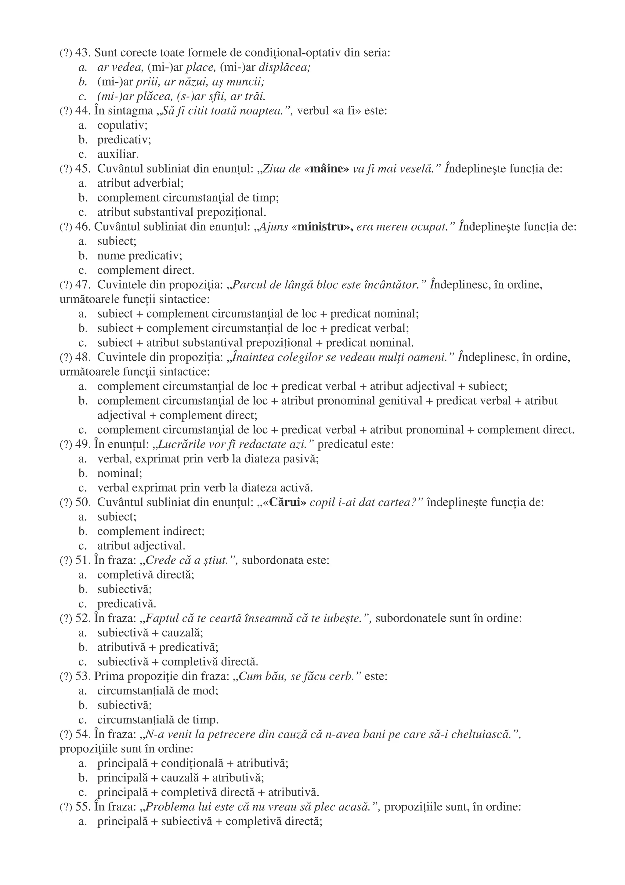 Test grila pentru scoala de agenti de politie cluj-napoca | PDF