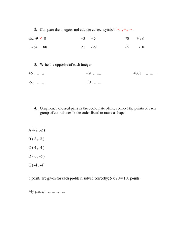 Test Integers | PDF