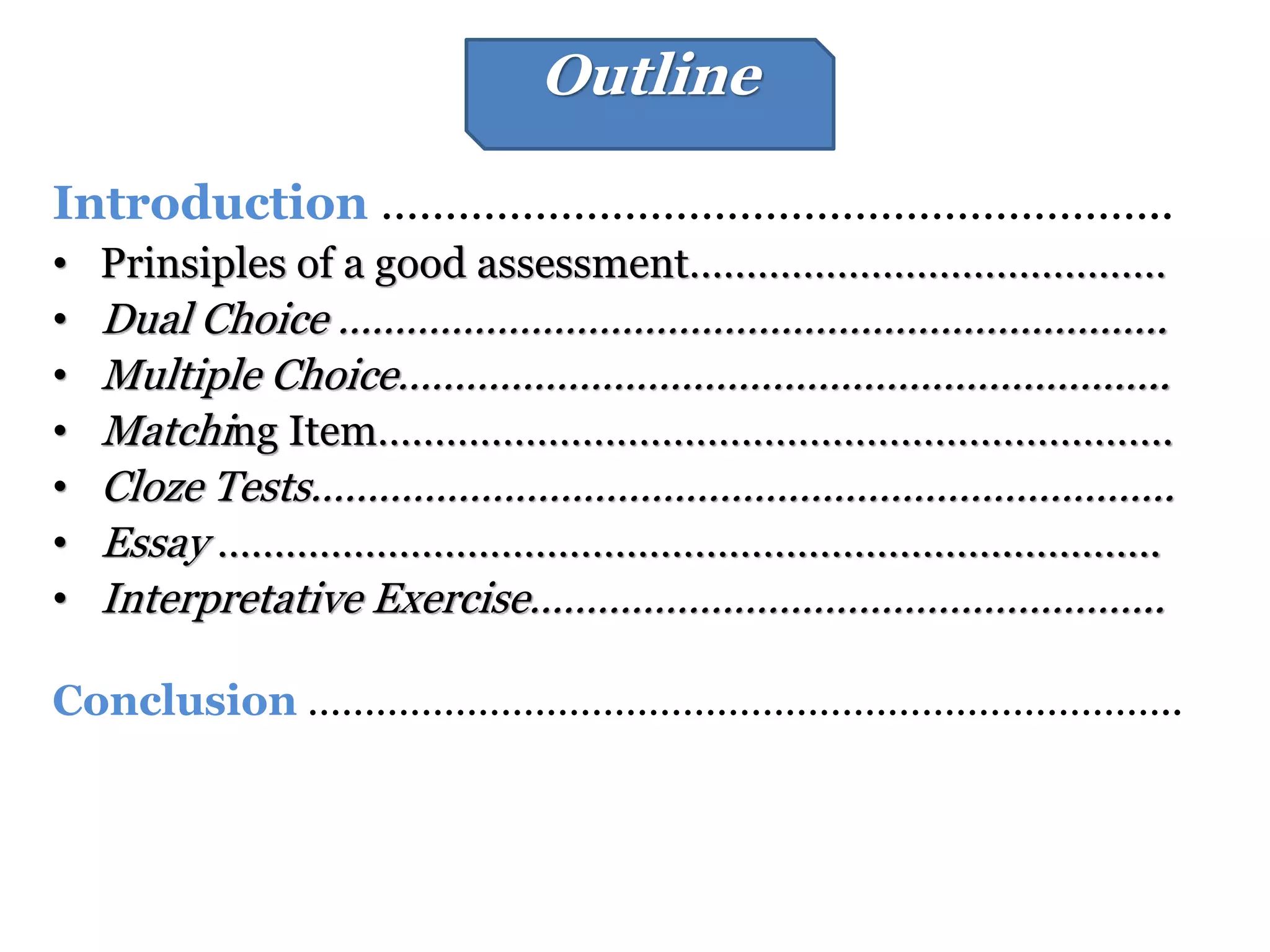 Test item formats: definition, types, pros and cons | PPTX