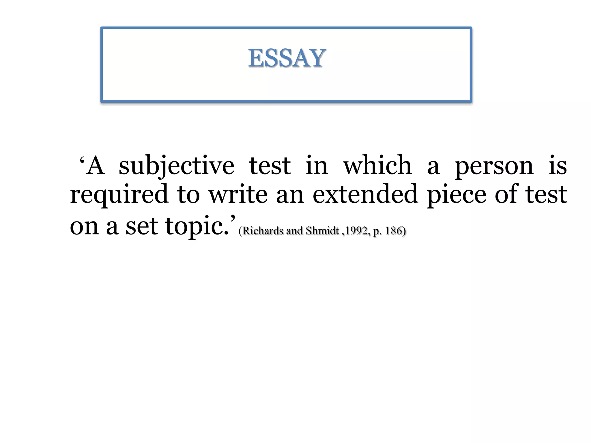 Test item formats: definition, types, pros and cons | PPTX