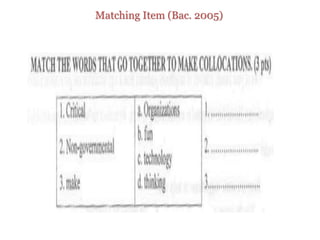 Test item formats: definition, types, pros and cons | PPTX