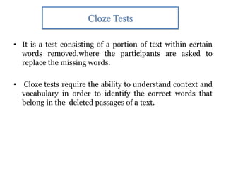 Test item formats: definition, types, pros and cons | PPTX