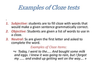 Test item formats: definition, types, pros and cons | PPTX