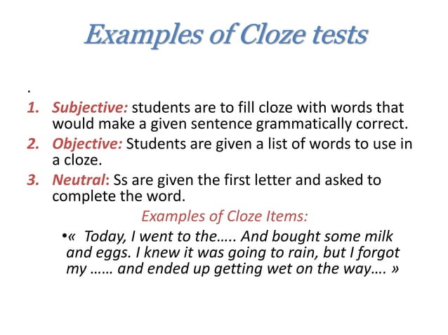 Test item formats: definition, types, pros and cons | PPTX