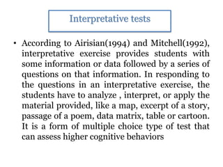 Test item formats: definition, types, pros and cons | PPTX