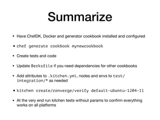 Using Test Kitchen for testing Chef cookbooks | PDF