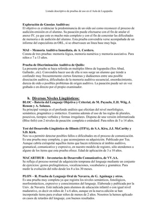 Test logopedia | PDF