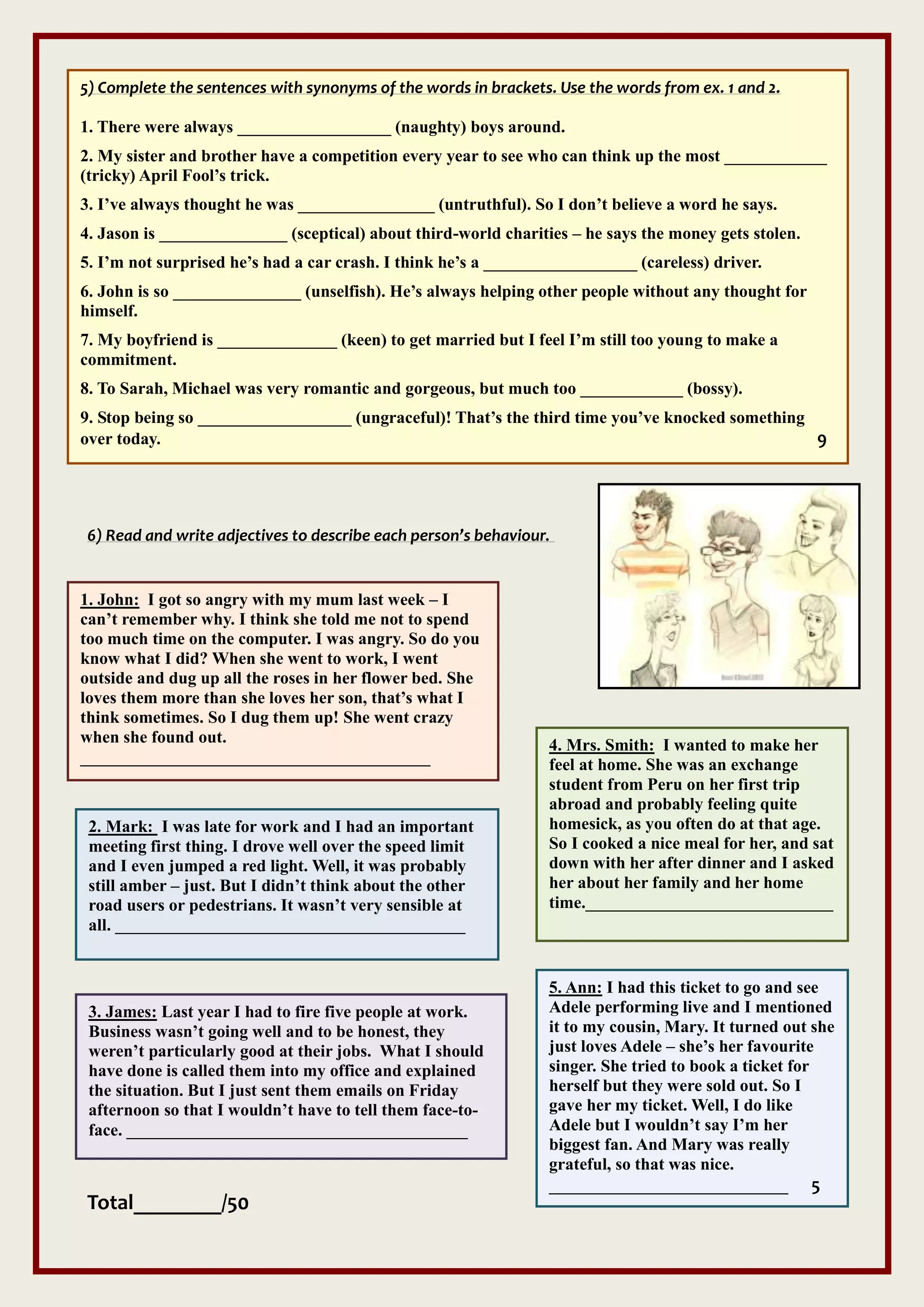 test-personality-adjectives-behaviour-information-gap-activities ...