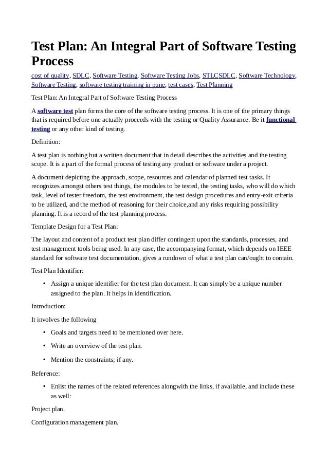 Types Of Software Testing Test Plan What Is How To Create With Images