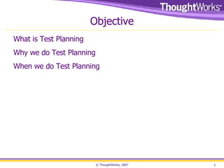 Test Planning | PPT | Education