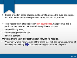 Test specifications and designs | PPT