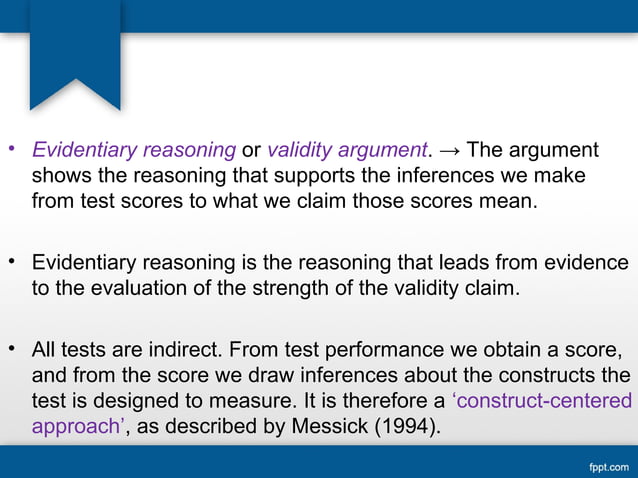 Test specifications and designs
