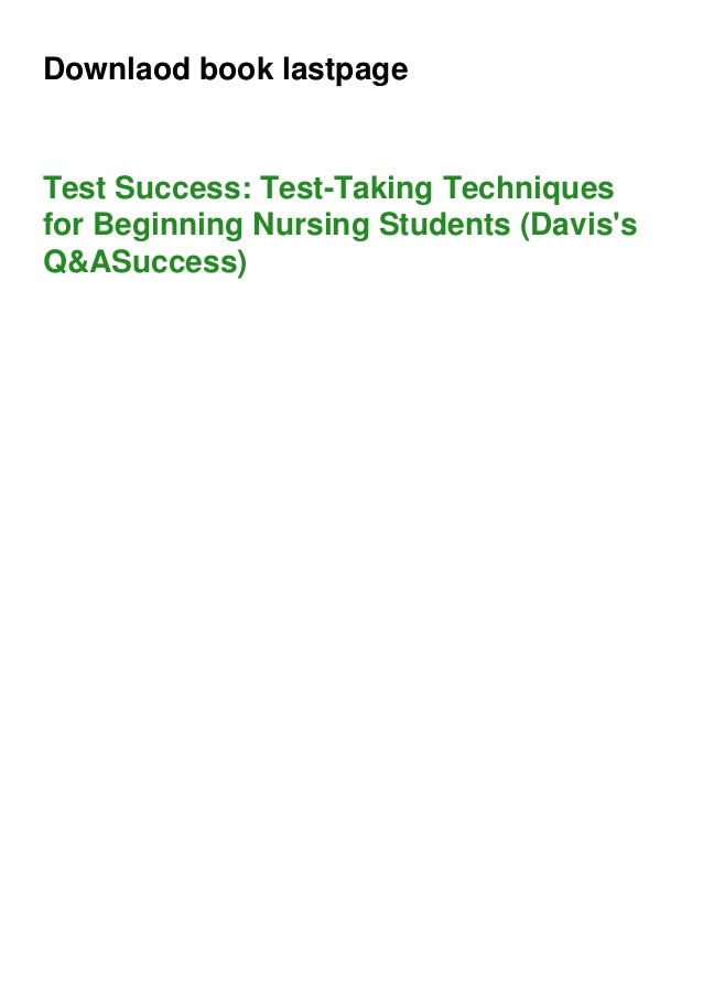 ⚡Read Test Success: Test-Taking Techniques for Beginning Nursing ...