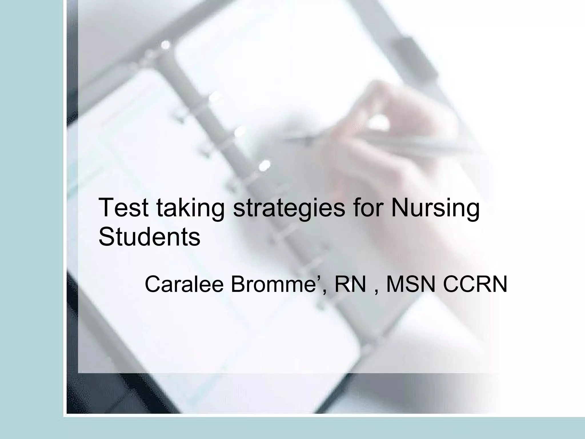 NurseReview.Org - Test Taking Strategies For Nursing Students | PPT