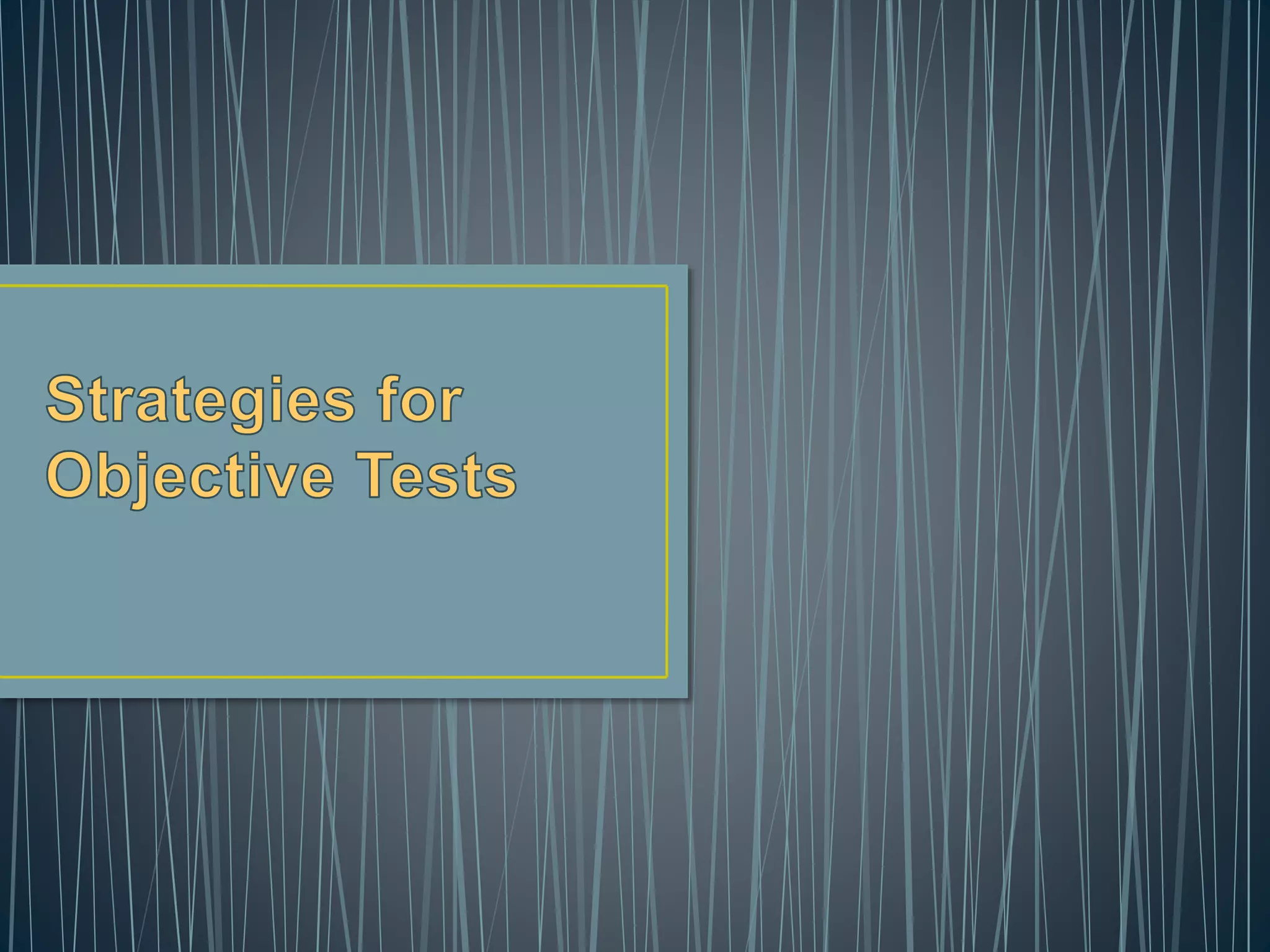 Test taking strategies | PPTX