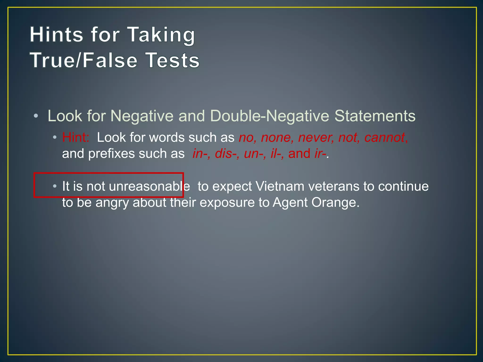 Test taking strategies | PPTX