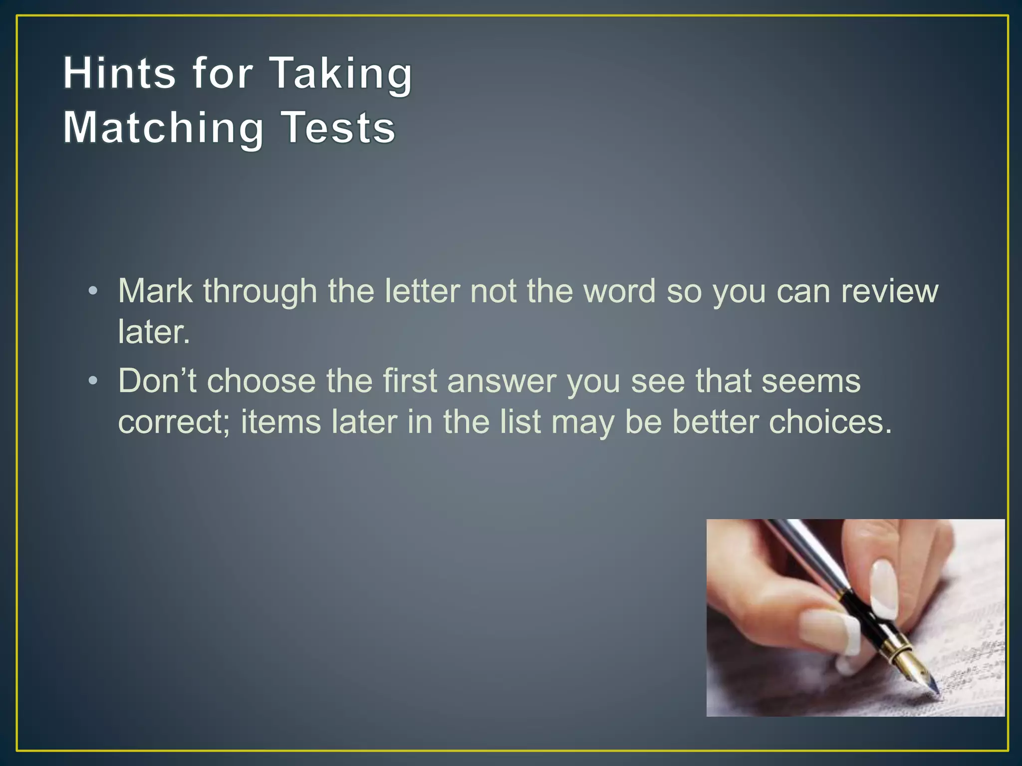 Test taking strategies | PPTX