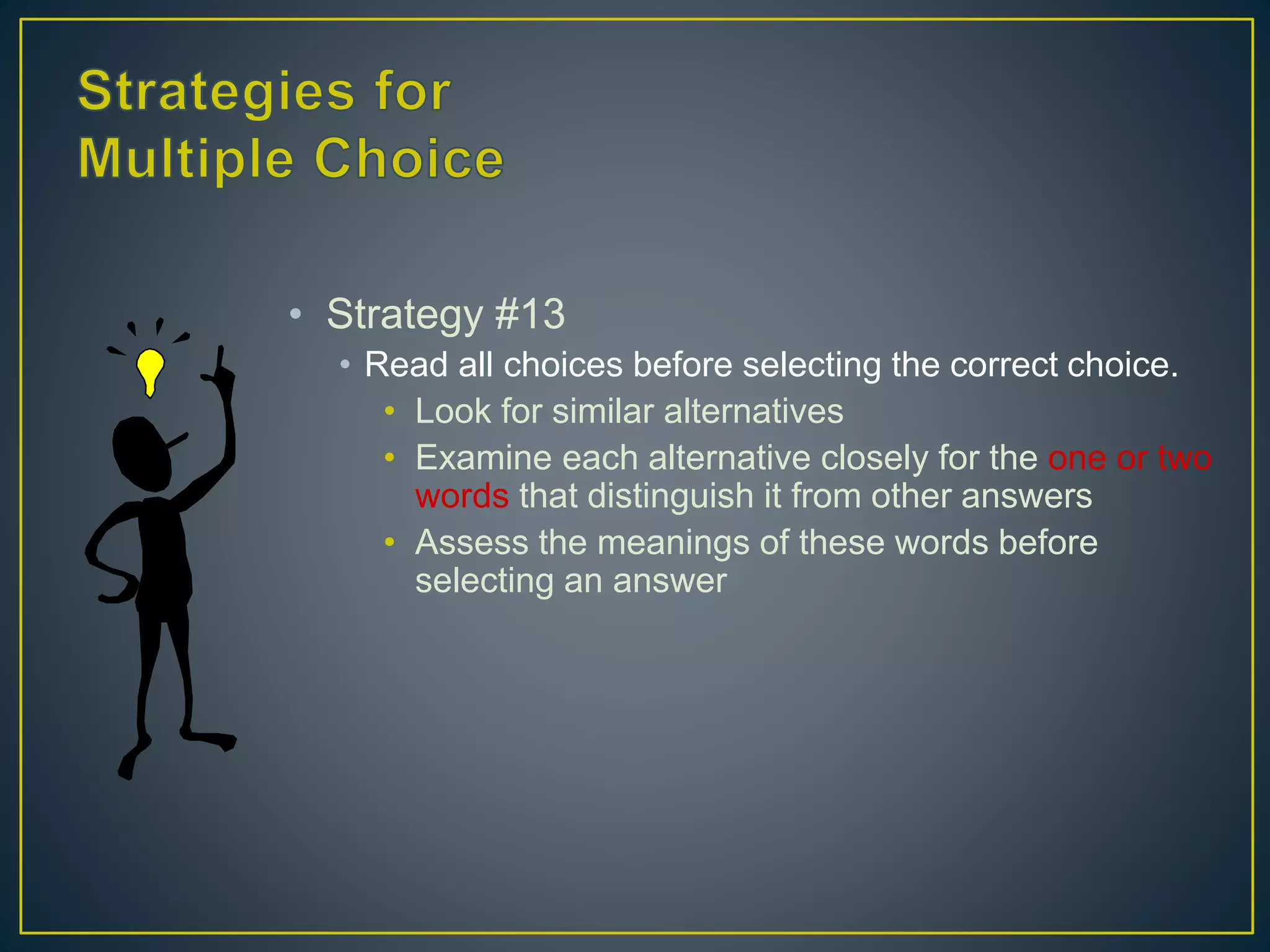 Test taking strategies | PPTX