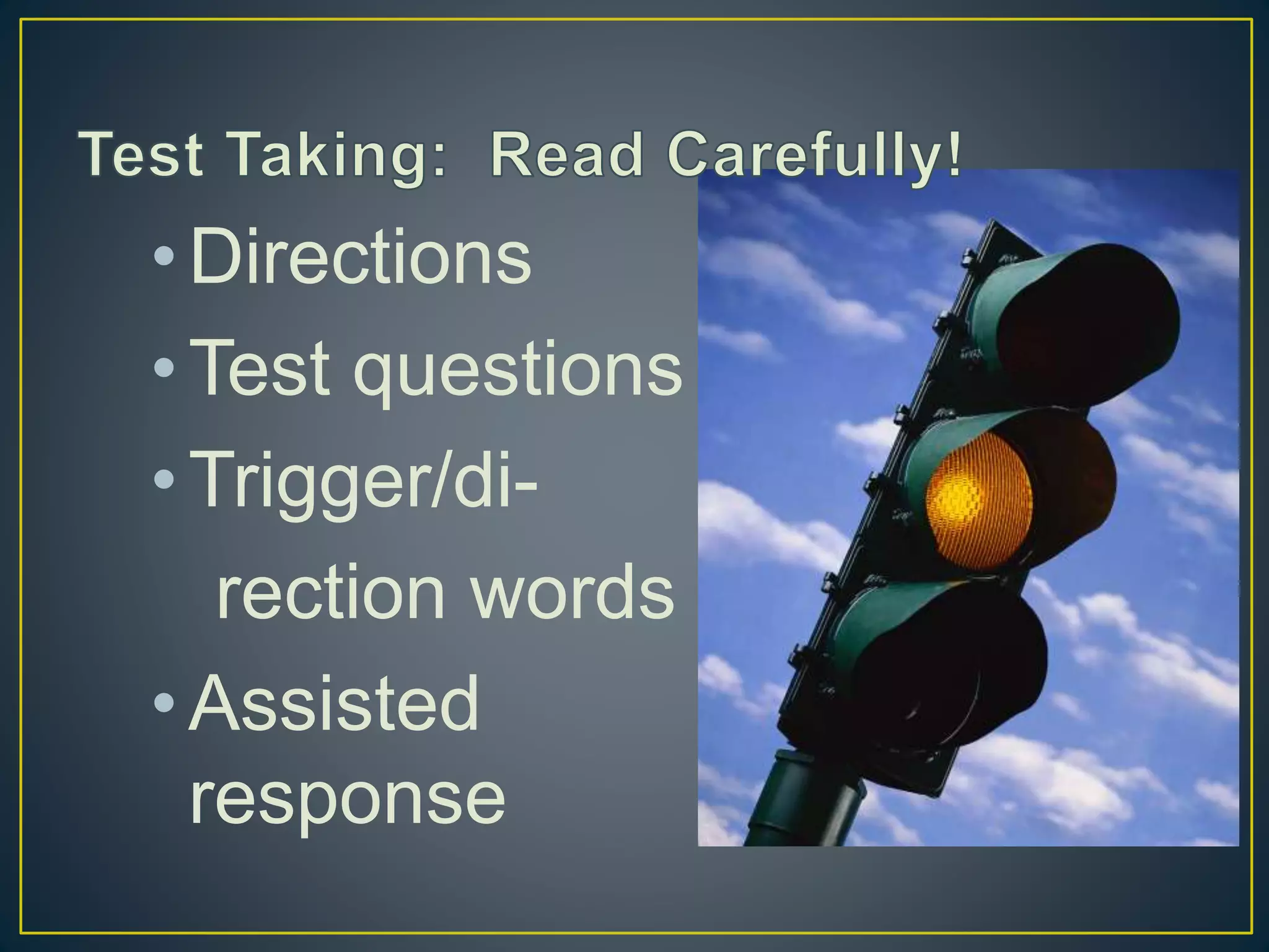 Test taking strategies | PPTX