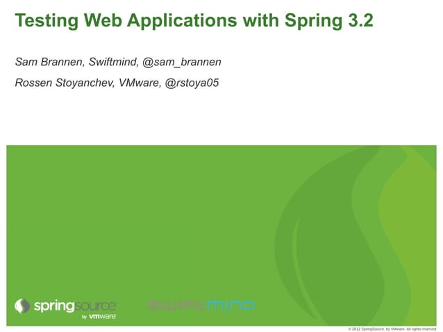 Testing Web Apps with Spring Framework 3.2 | PDF