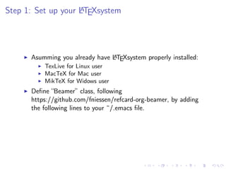 My first Beamer slide using Emacs org mode | PPT
