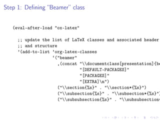 My first Beamer slide using Emacs org mode | PPT