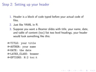 My first Beamer slide using Emacs org mode | PPT