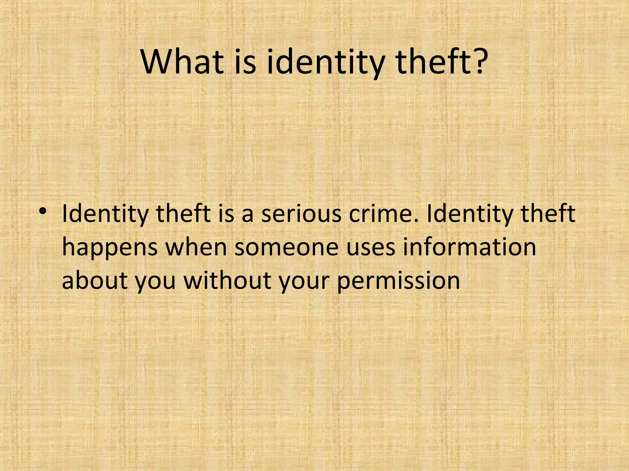 identity theft | PPT