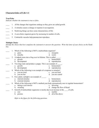 test 1-1 Characteristics of Life Practice.doc