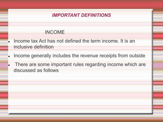 INCOME TAX BASIC CONCEPT | PPT