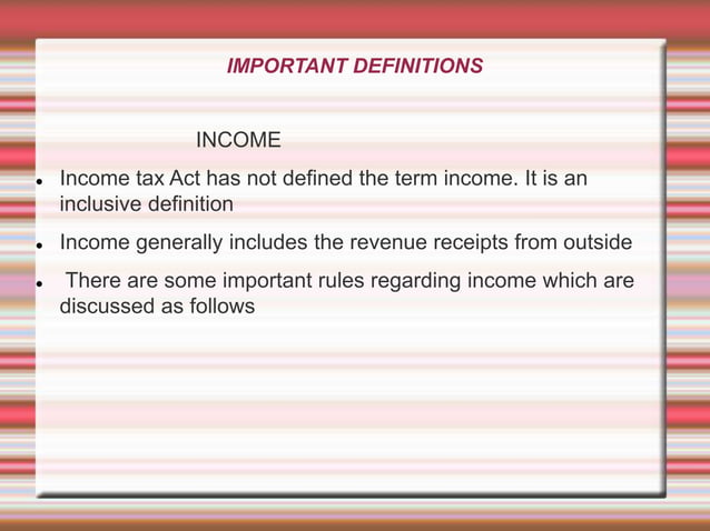 INCOME TAX BASIC CONCEPT | PPT