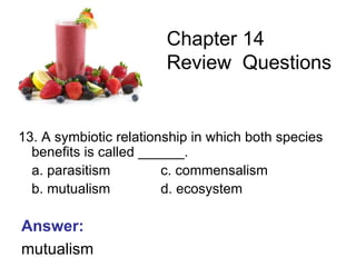 Test 14 review questions | PPT | Biological Sciences | Science