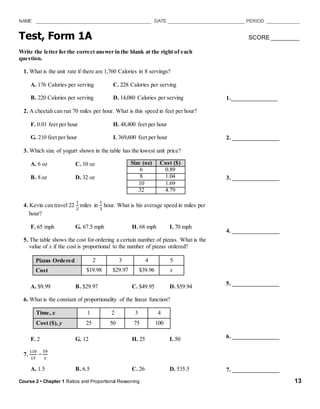 Test 1 a_ratios_and_proportional_reasoning | DOCX