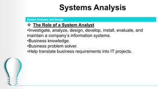 System Analysis and Design Project documentation | PPTX