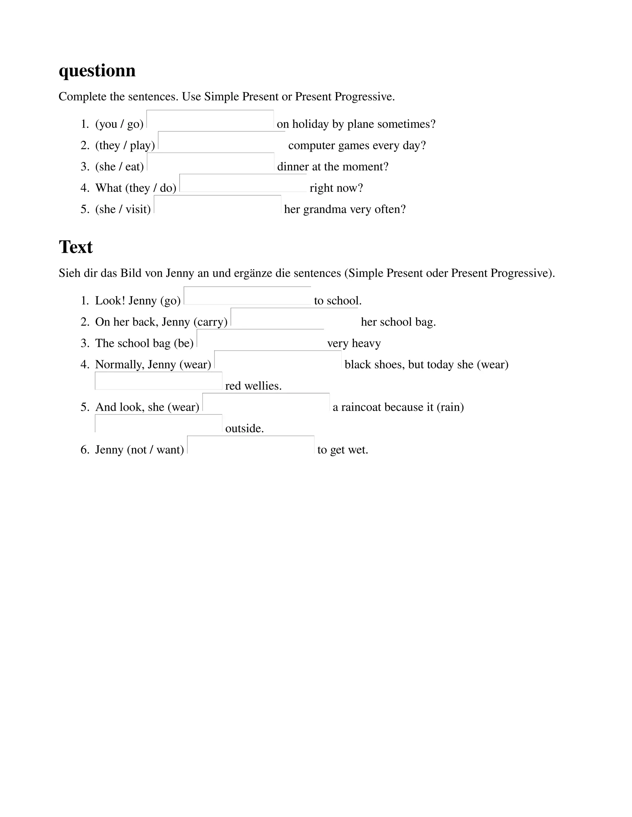Test 1 present simple and present continuous | ODT