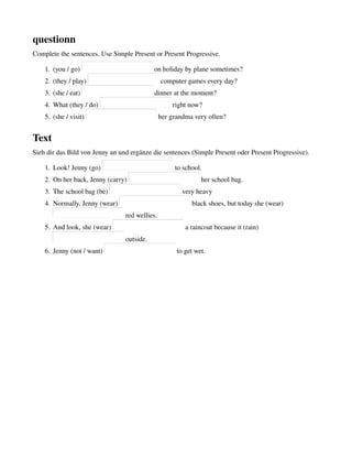 Test 1 present simple and present continuous | ODT