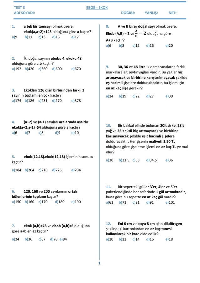 Test 3 Ebob - Ekok | PDF